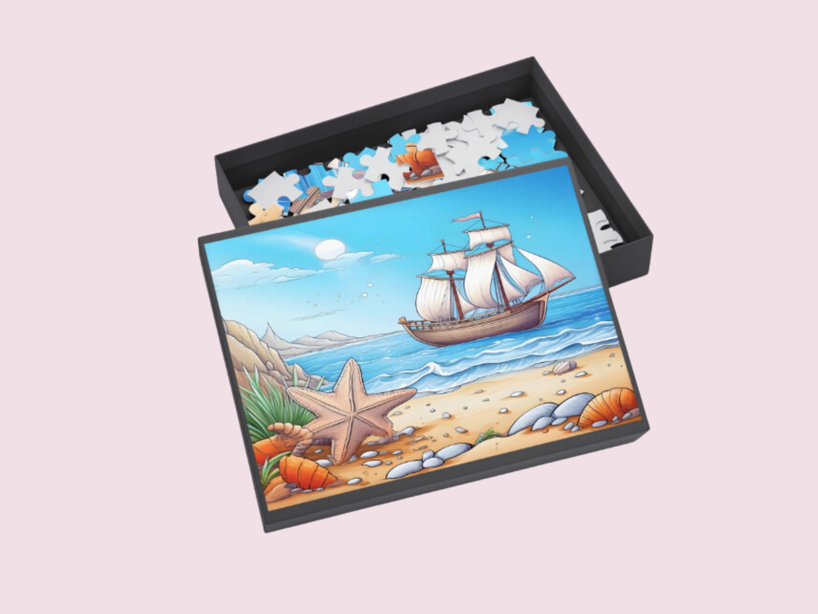 Pirate Ship Toddler Jigsaw Puzzle, Boat Puzzle 96 Piece Puzzle for Kids ...