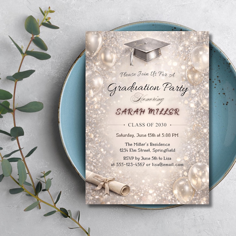 Graduation Invitation Template Canva | Class of 2026 Graduation Party ...