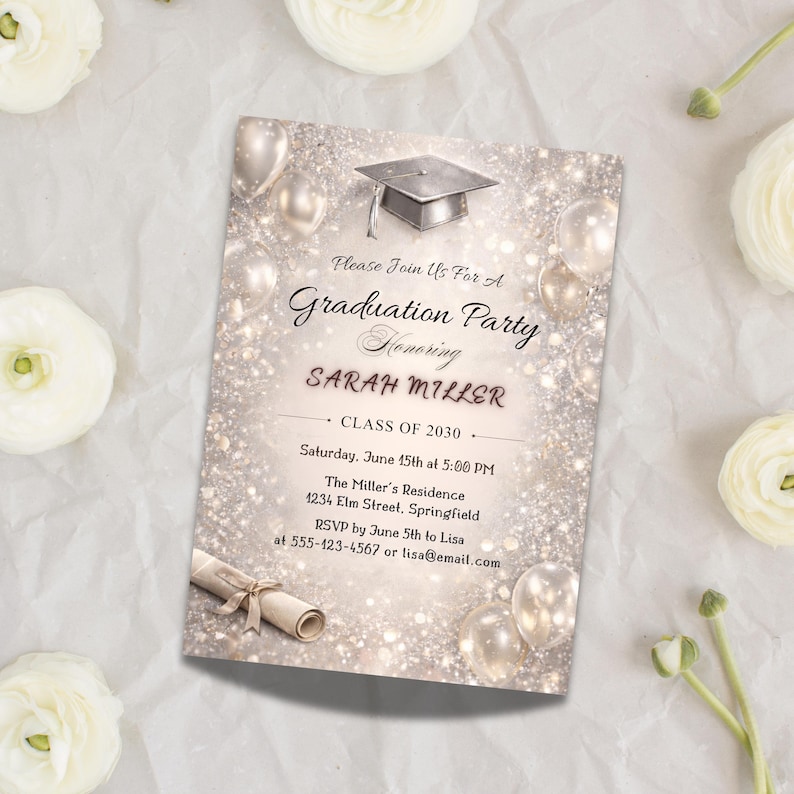 Graduation Invitation Template Canva | Class of 2026 Graduation Party ...