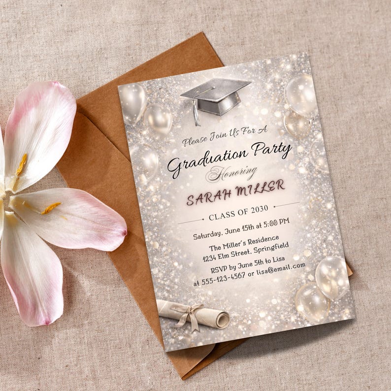 Graduation Invitation Template Canva | Class of 2026 Graduation Party ...