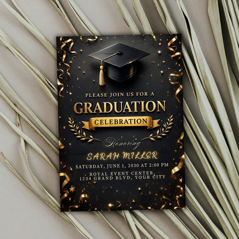 Graduation Invitation Editable Canva Template, Class of 2025 & 2026 ...