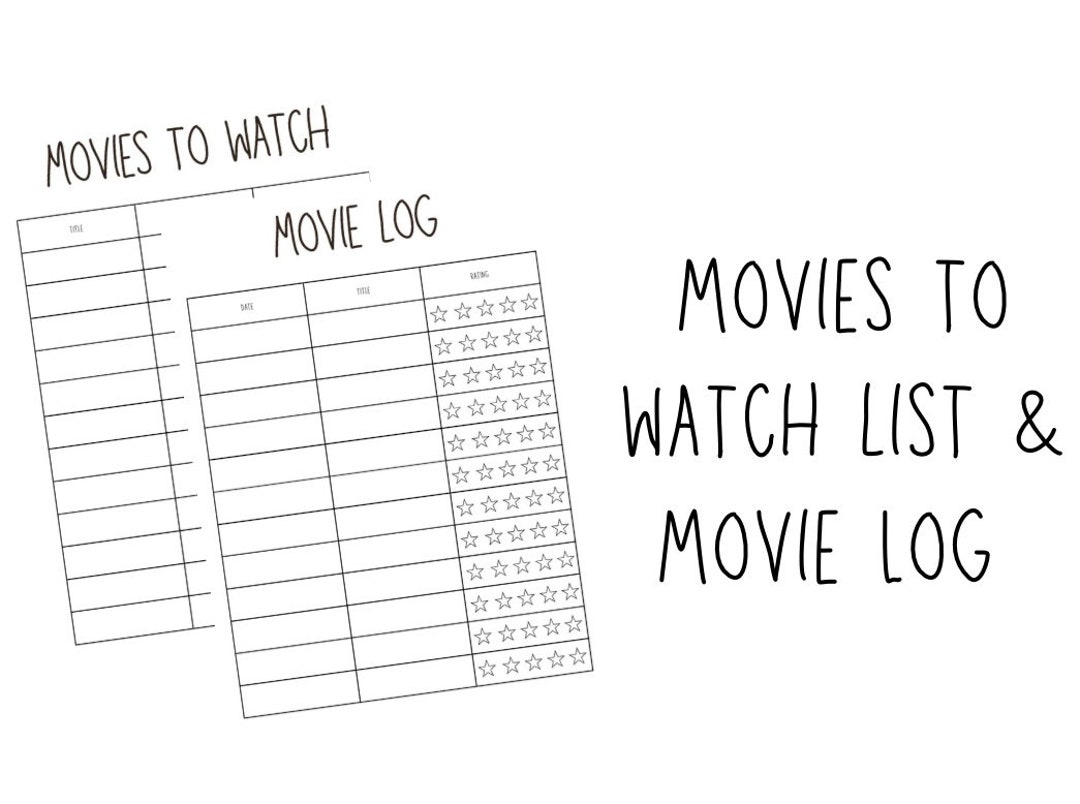 Movie Log & Movies to Watch Log *digital - Etsy