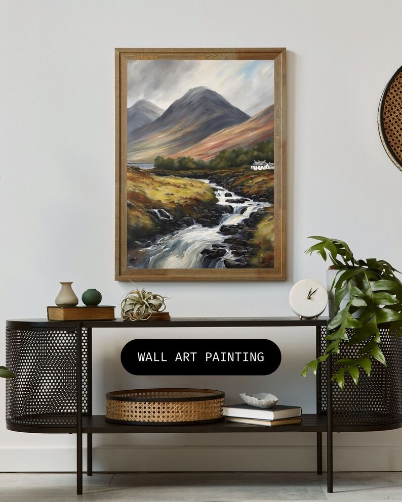 Scotland Landscape Painting Art Print, Scenic Scottish Wall Poster ...