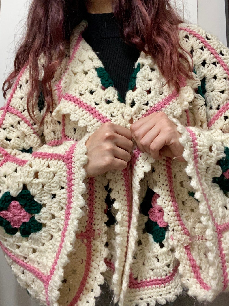 Handmade Vintage Granny Square Sweater - Etsy