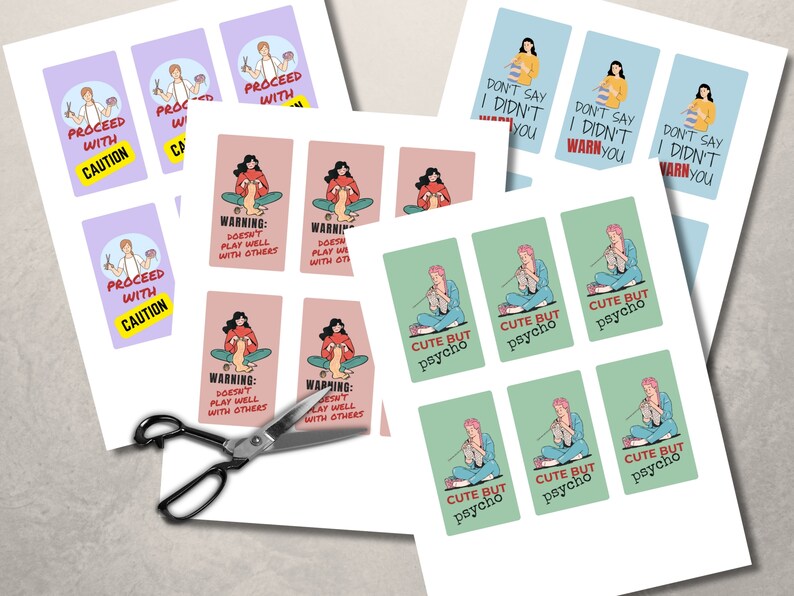 PRINTABLE + EDITABLE Sassy Crochet and Knitting Gift Tags, Funny Tag ...