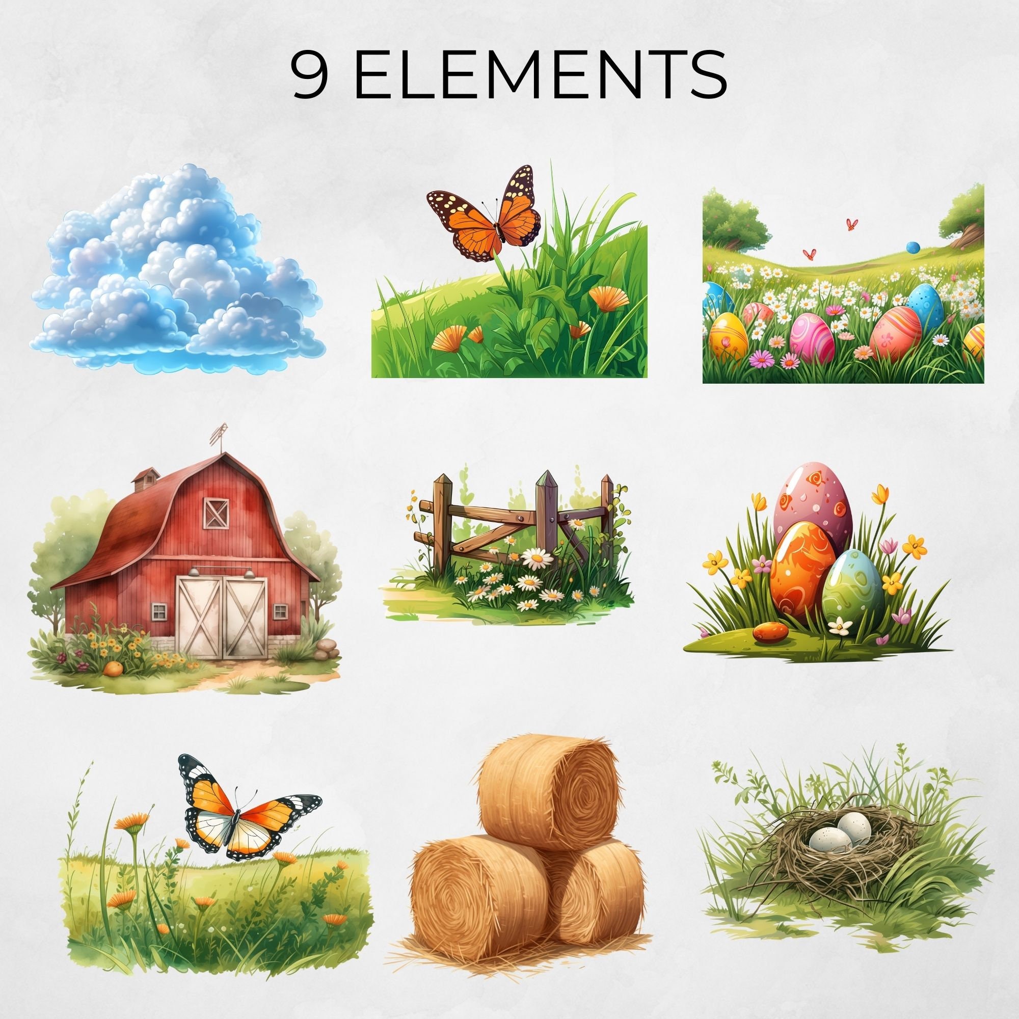Mini Chickens With Yarn Clipart Pack| Baby Chick Clipart | Farm Animal ...