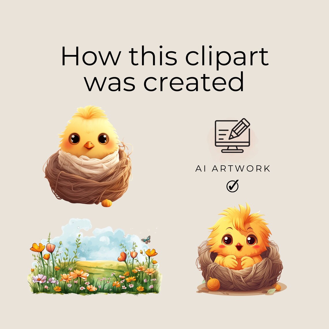 More Mini Chickens With Yarn Clipart Pack Farm Animal Clip Art ...