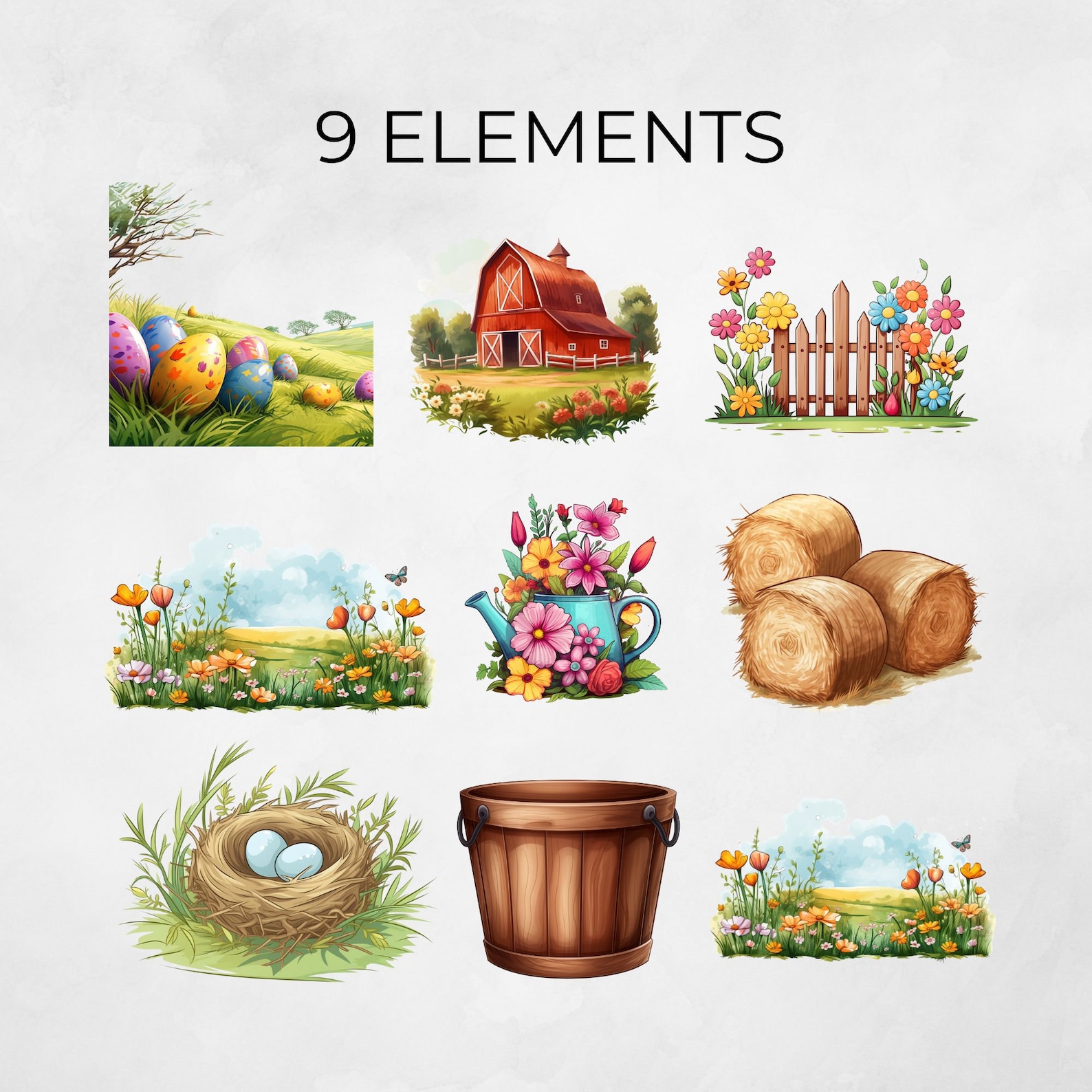 More Mini Chickens With Yarn Clipart Pack | Farm Animal Clip Art ...