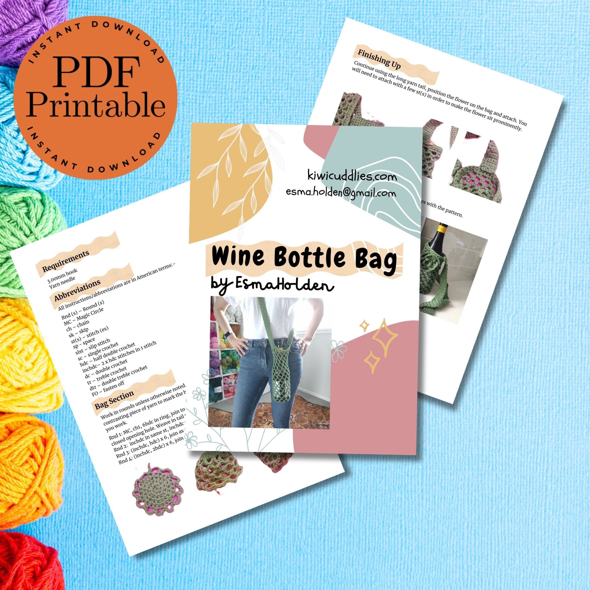 EDITABLE Pastel Crochet Pattern Template | for Crochet Businesses ...