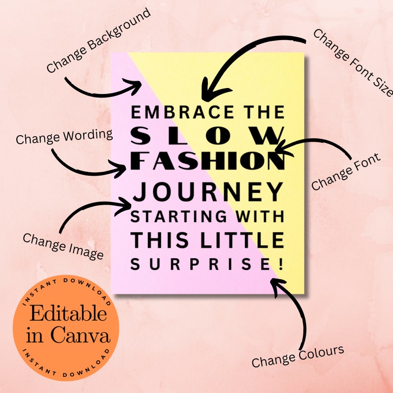 EDITABLE Slow Fashion Tags | Printable Tags | Eco Fashion | Ethical ...