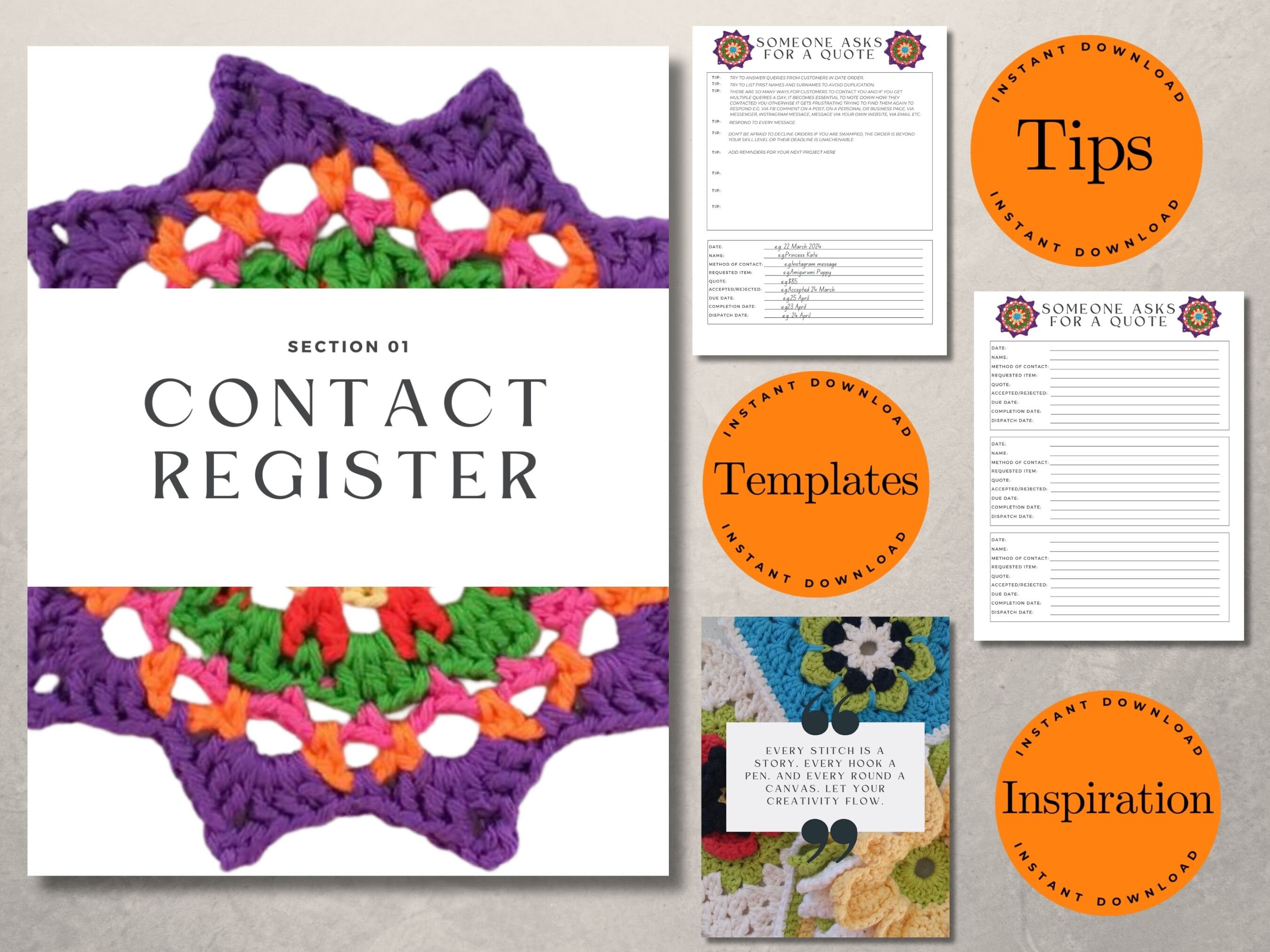 PRINTABLE Crochet Projects Planner for Small Businesses | Editable ...