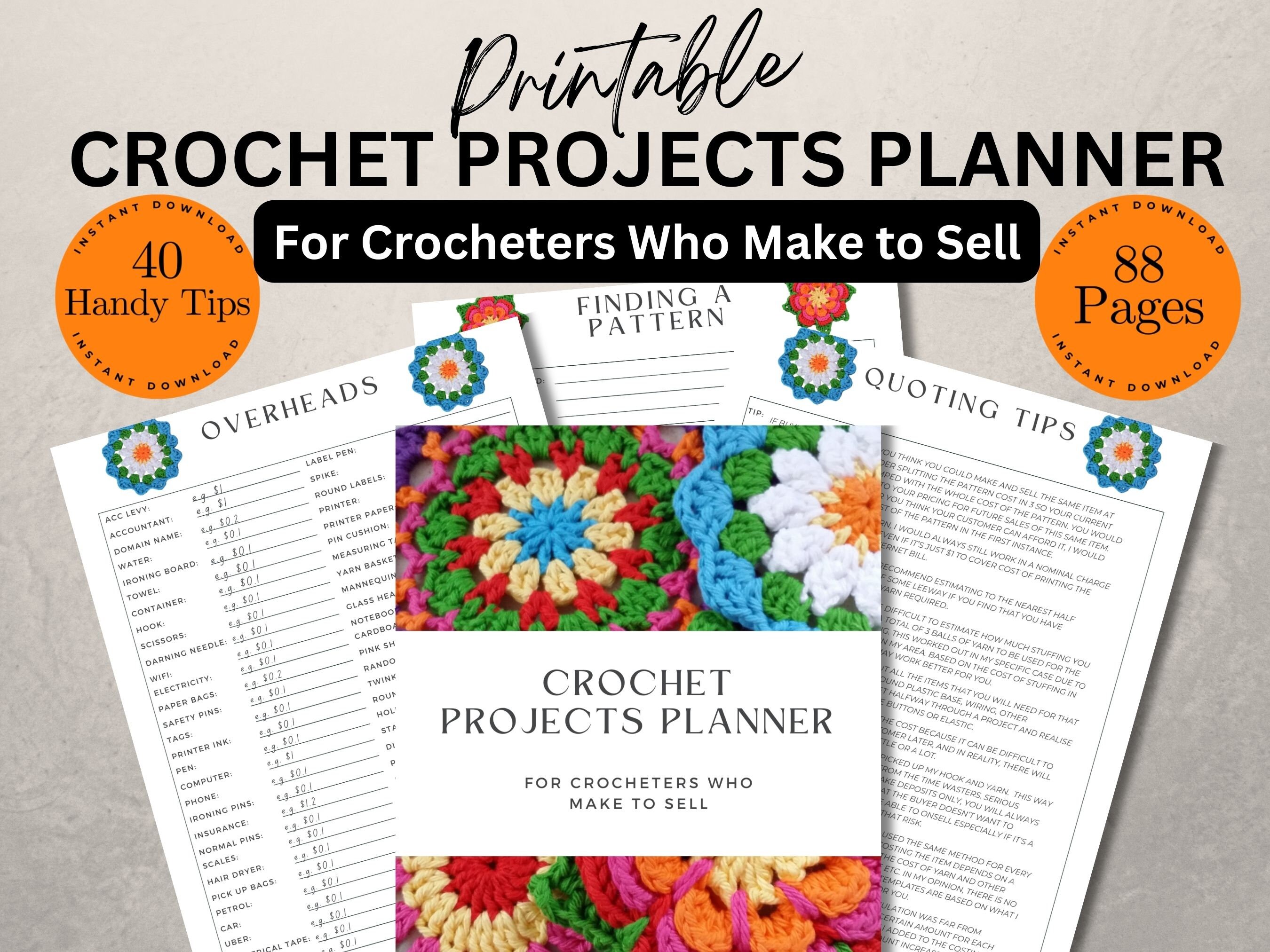 PRINTABLE Crochet Projects Planner for Small Businesses | Editable ...