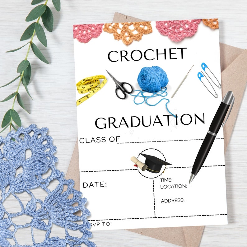 Editable Crochet Class Graduation Invitation Template (digital Download ...