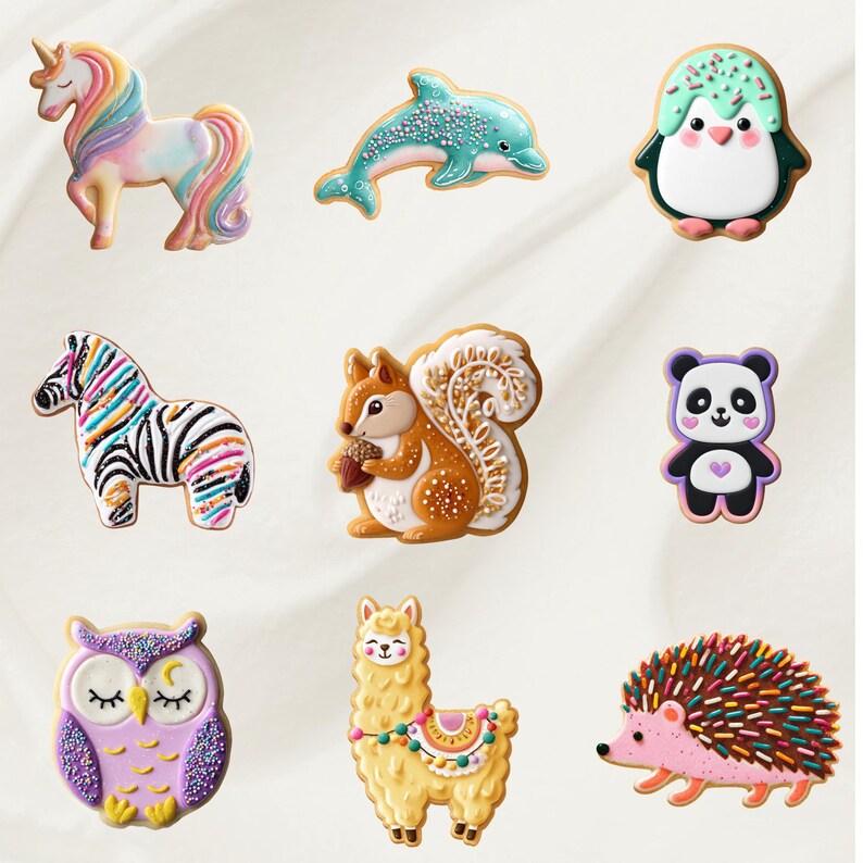 Frosted Animal Cookie Clipart Bundle: Kawaii PNG Graphics (commercial ...