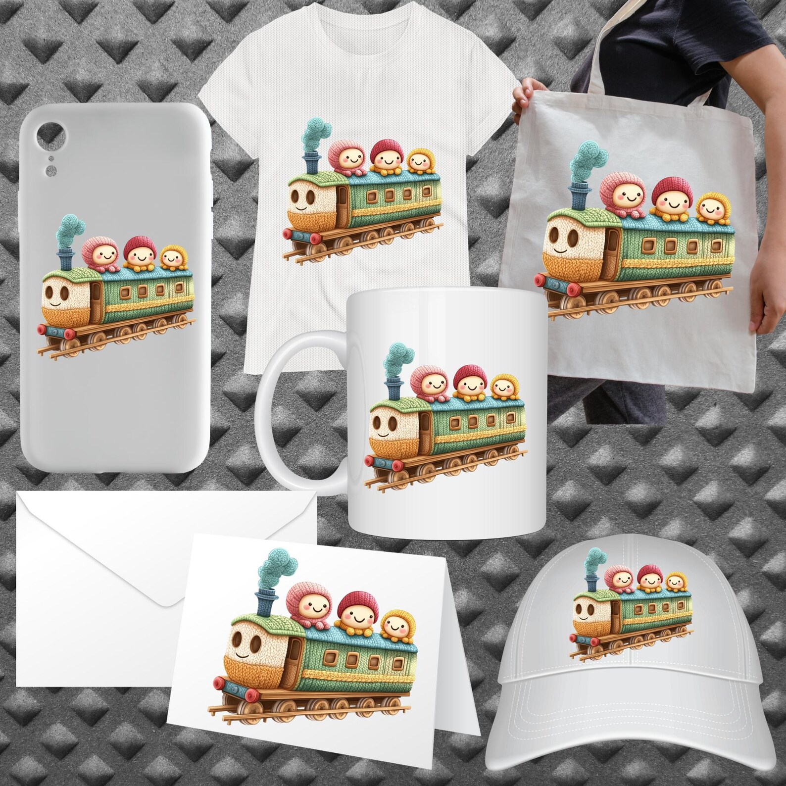 Yarn Train Clipart: 25 PNG Graphics (commercial Use) - Etsy
