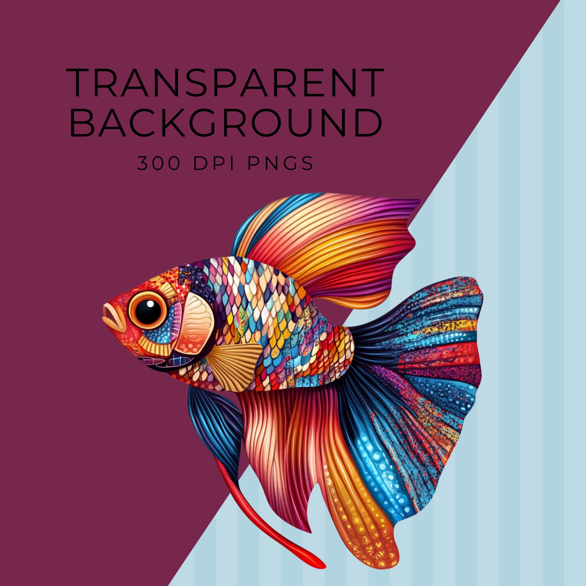 Betta Fish With Yarn Clipart Pack, Aquarium Fish Png, Sublimation ...