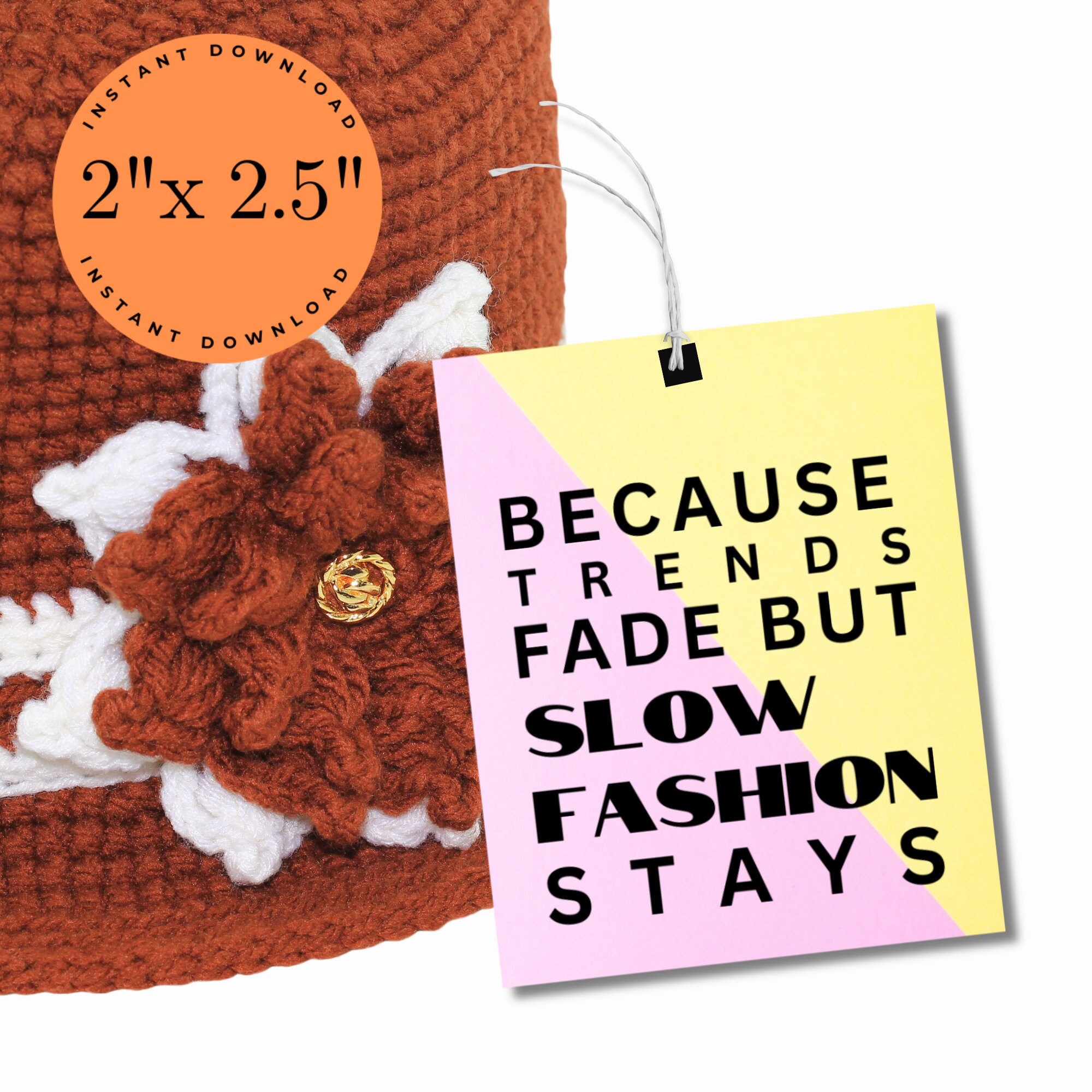 EDITABLE Slow Fashion Tags | Printable Tags | Eco Fashion | Ethical ...