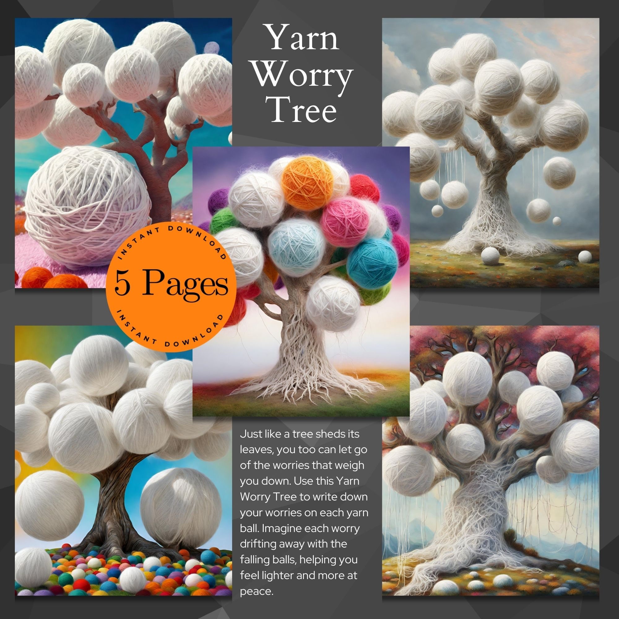 PRINTABLE Worry Tree Worksheets for Crocheters and Crafters - Etsy