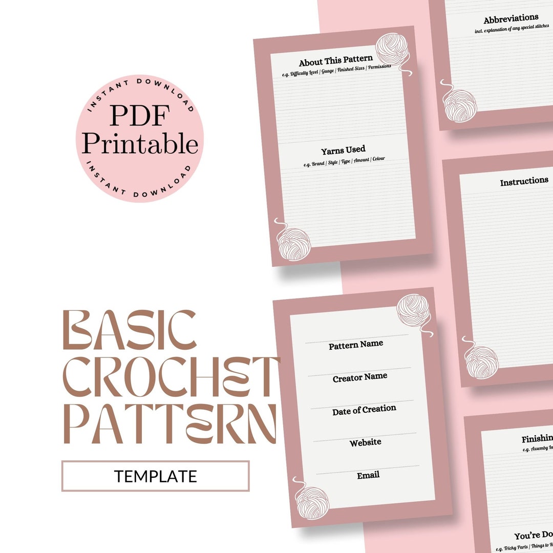 PRINTABLE Coral Yarn Crochet Pattern Template | Pdf Download | Digital ...