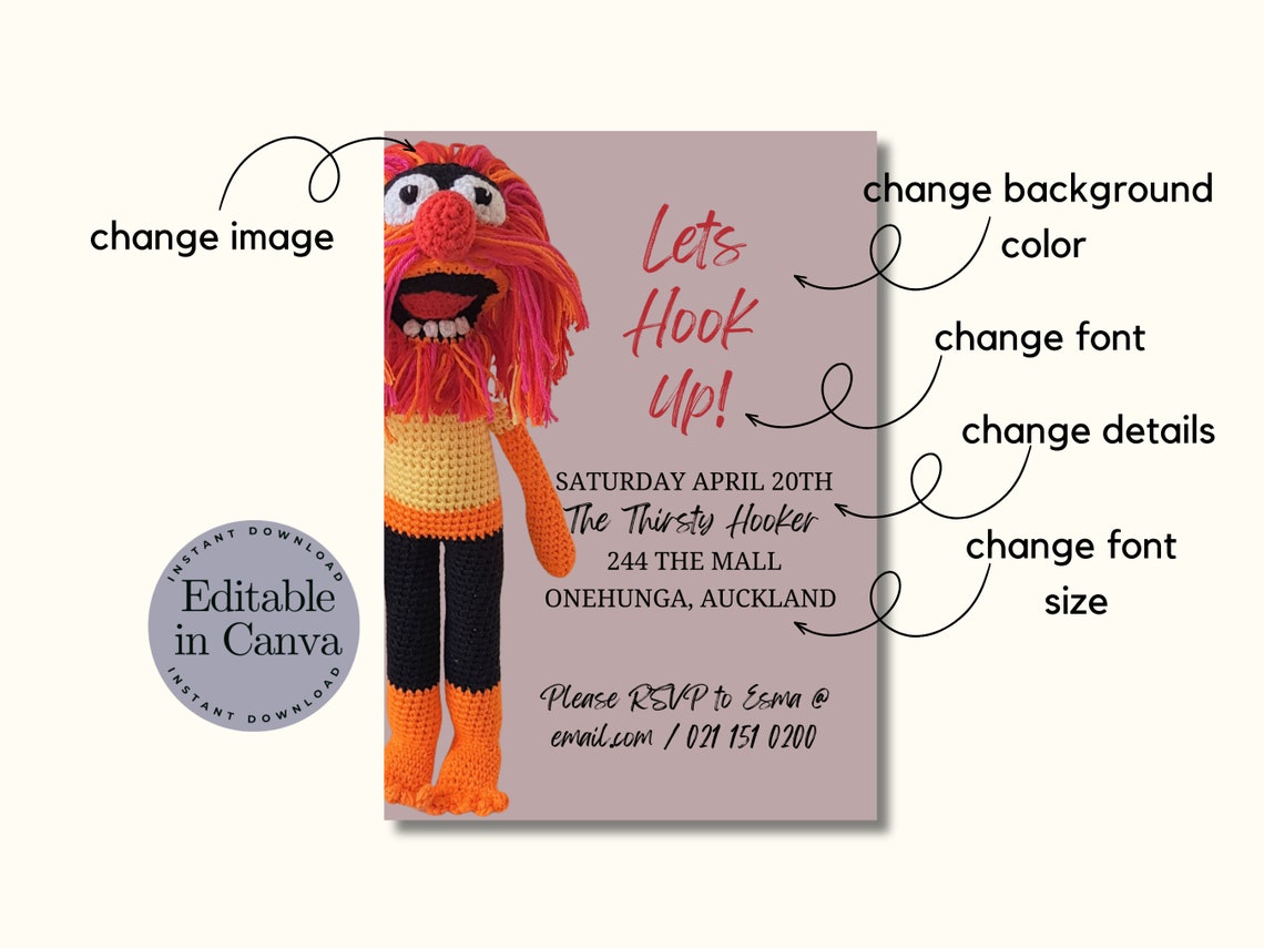 Crochet Party Invitation Template: DIY Printable (digital Download) - Etsy