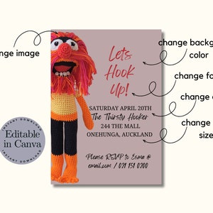 Crochet Party Invitation Template: DIY Printable (digital Download ...