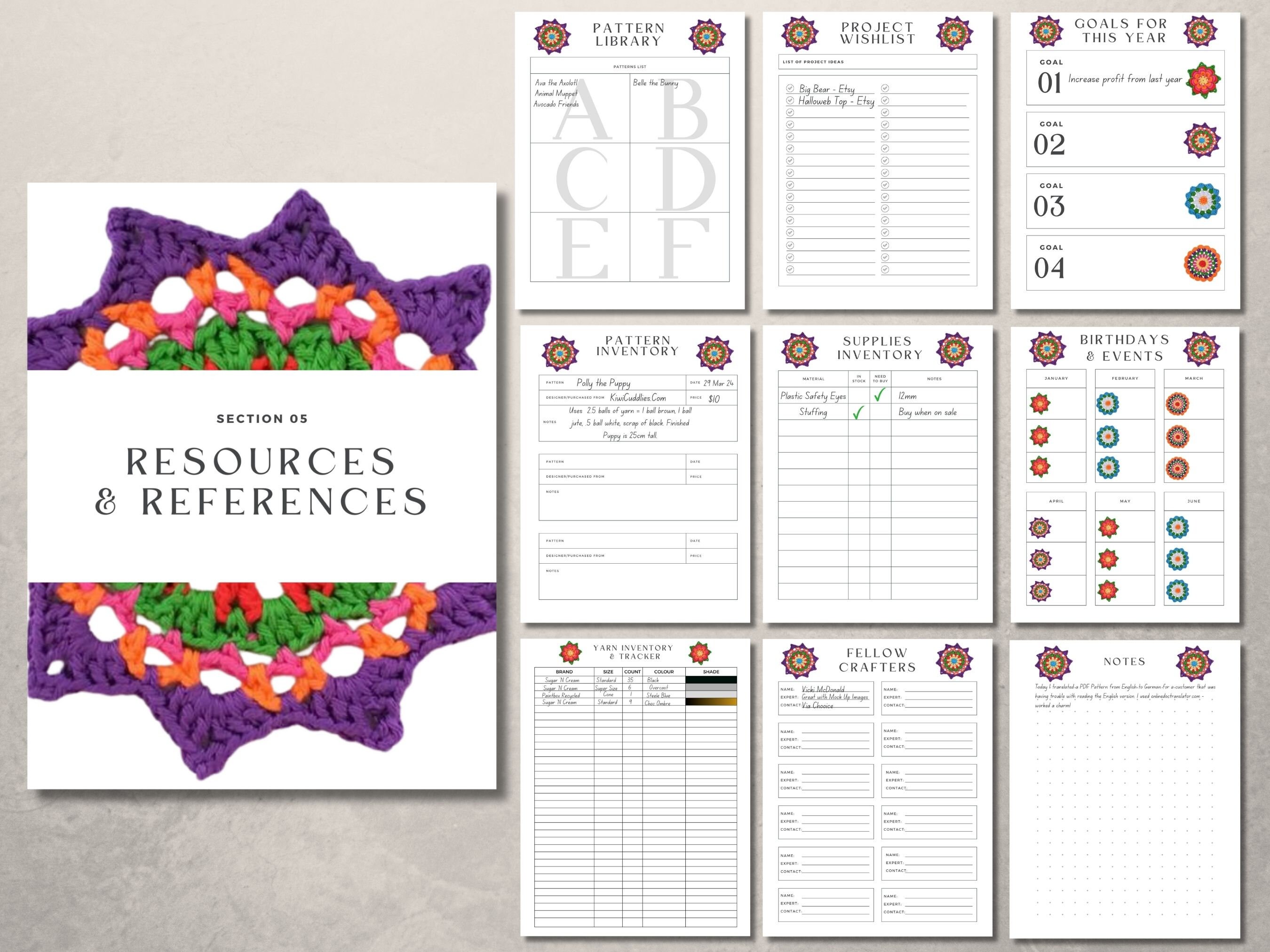 PRINTABLE Crochet Projects Planner for Small Businesses Editable ...