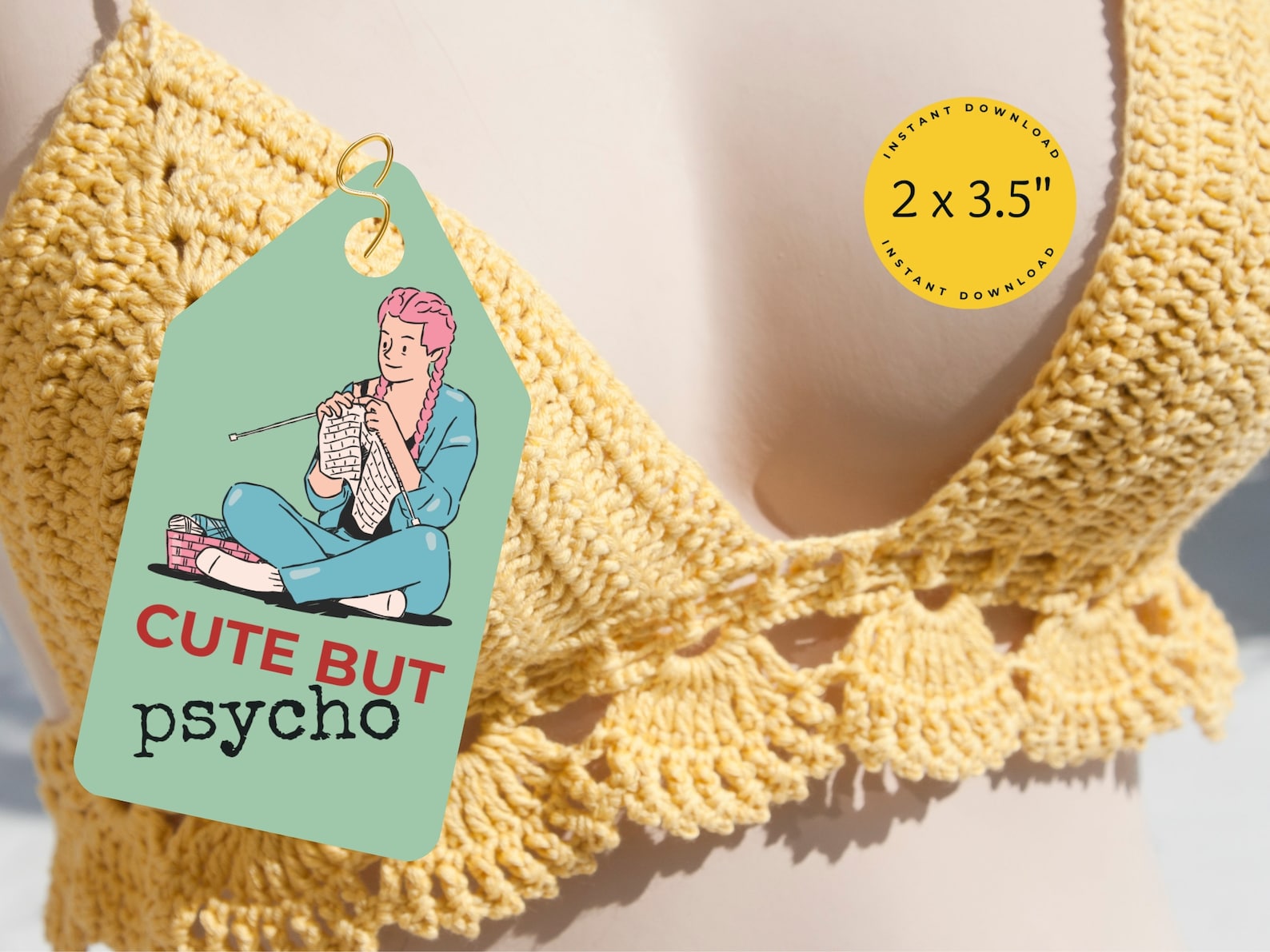 PRINTABLE + EDITABLE Sassy Crochet and Knitting Gift Tags, Funny Tag ...