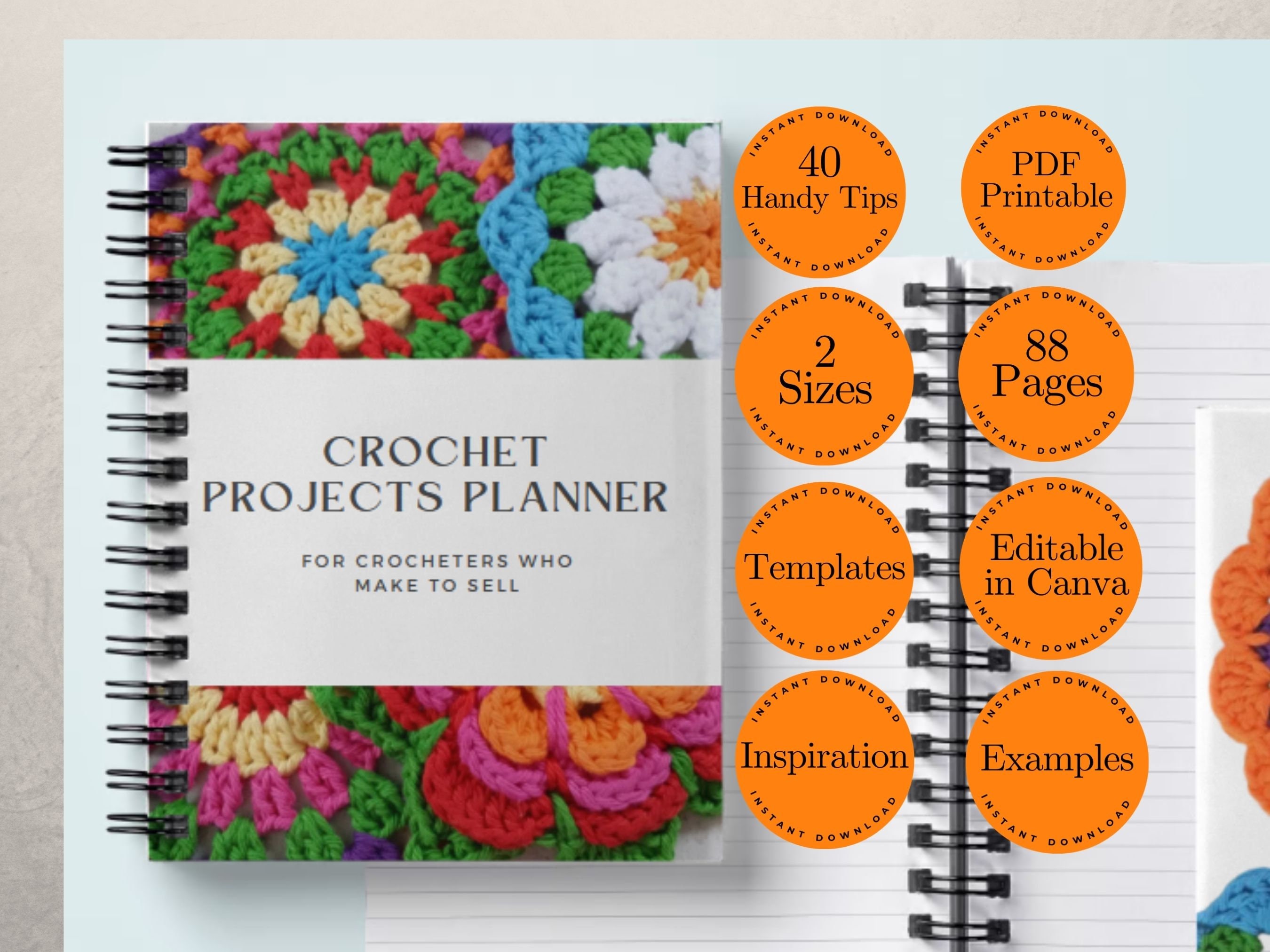PRINTABLE Crochet Projects Planner for Small Businesses Editable ...
