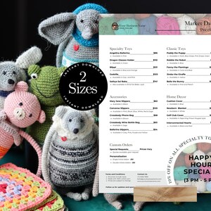 Crochet Market Price List Template: Editable Canva Edition (digital ...