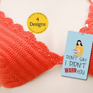 PRINTABLE + EDITABLE Sassy Crochet and Knitting Gift Tags, Funny Tag ...