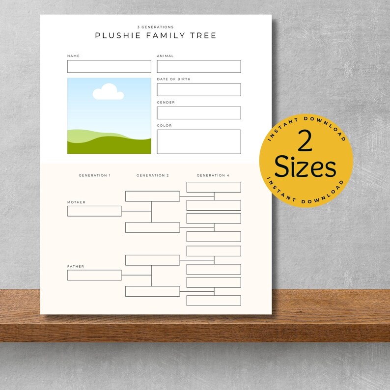 EDITABLE + PRINTABLE Amigurumi Friend Family Tree Template - KC Edition ...