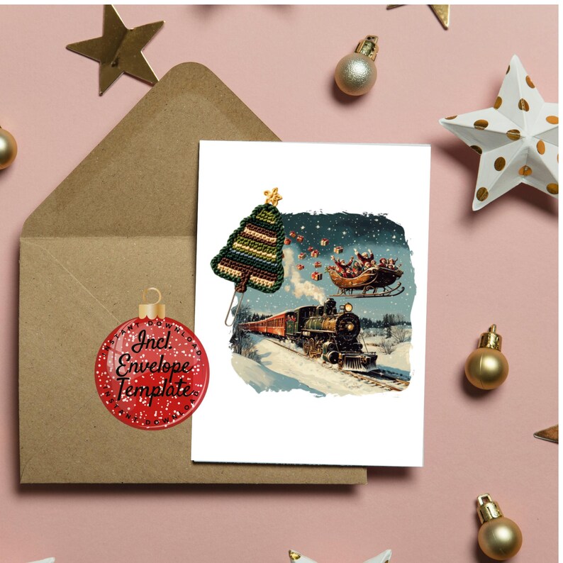 Printable Christmas Cards: Vintage Train Designs (digital Download) - Etsy