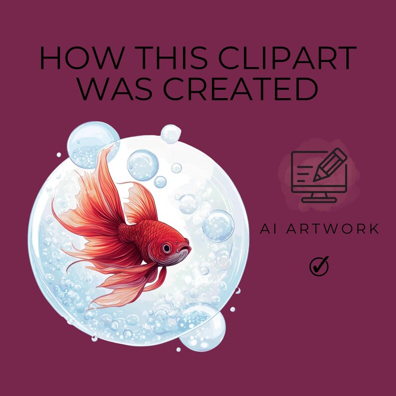 Betta Fish With Yarn Clipart Pack, Aquarium Fish Png, Sublimation ...