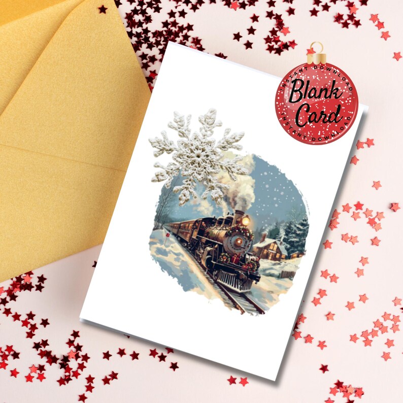 Printable Christmas Cards: Vintage Train Designs (digital Download) - Etsy