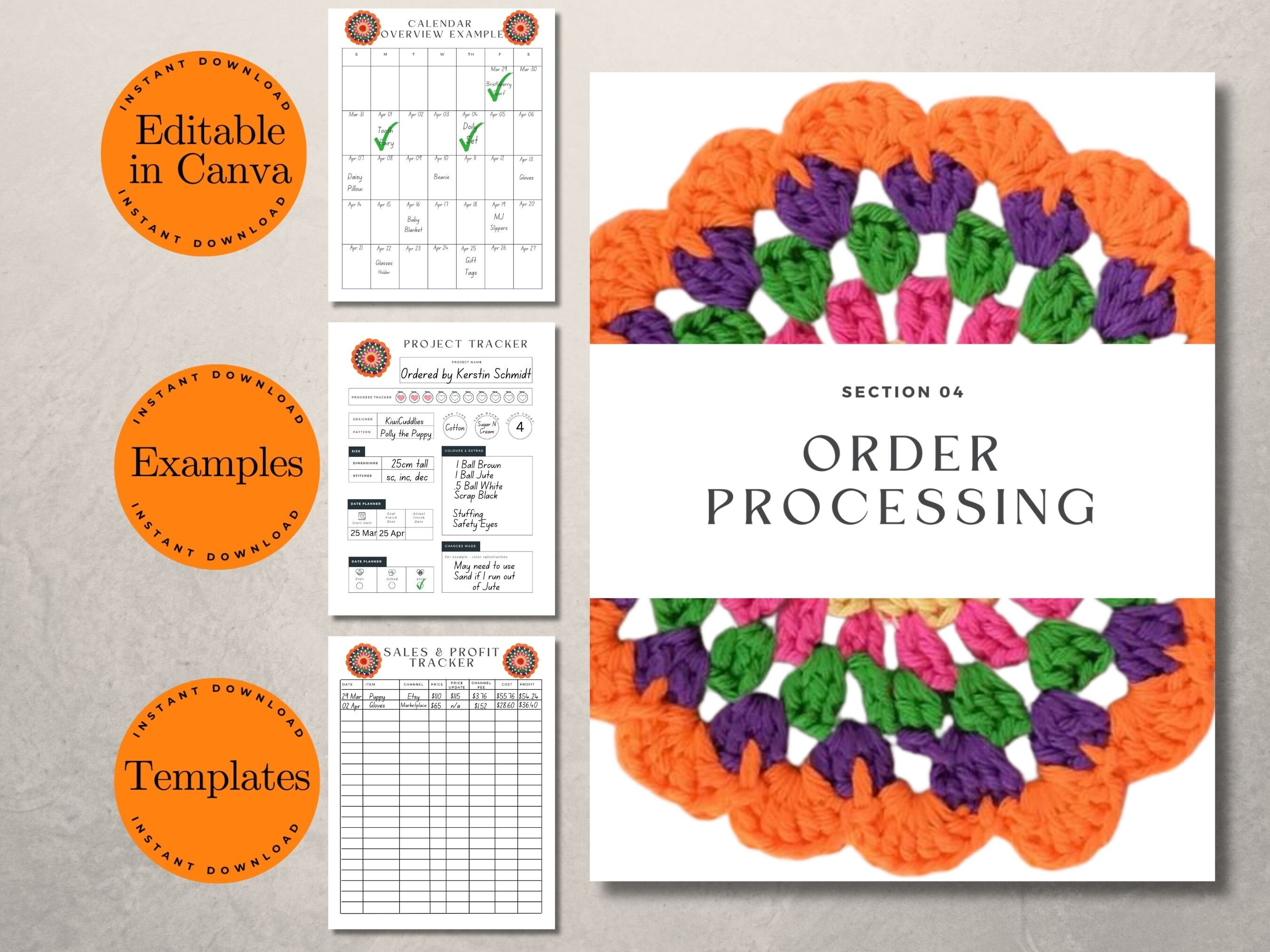 PRINTABLE Crochet Projects Planner for Small Businesses Editable ...