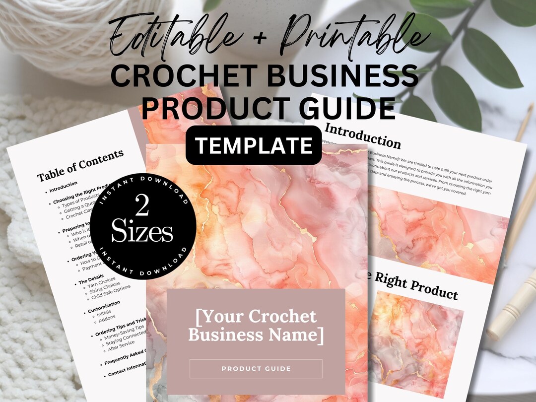 EDITABLE + PRINTABLE Crochet Business Product and Services Guide ...