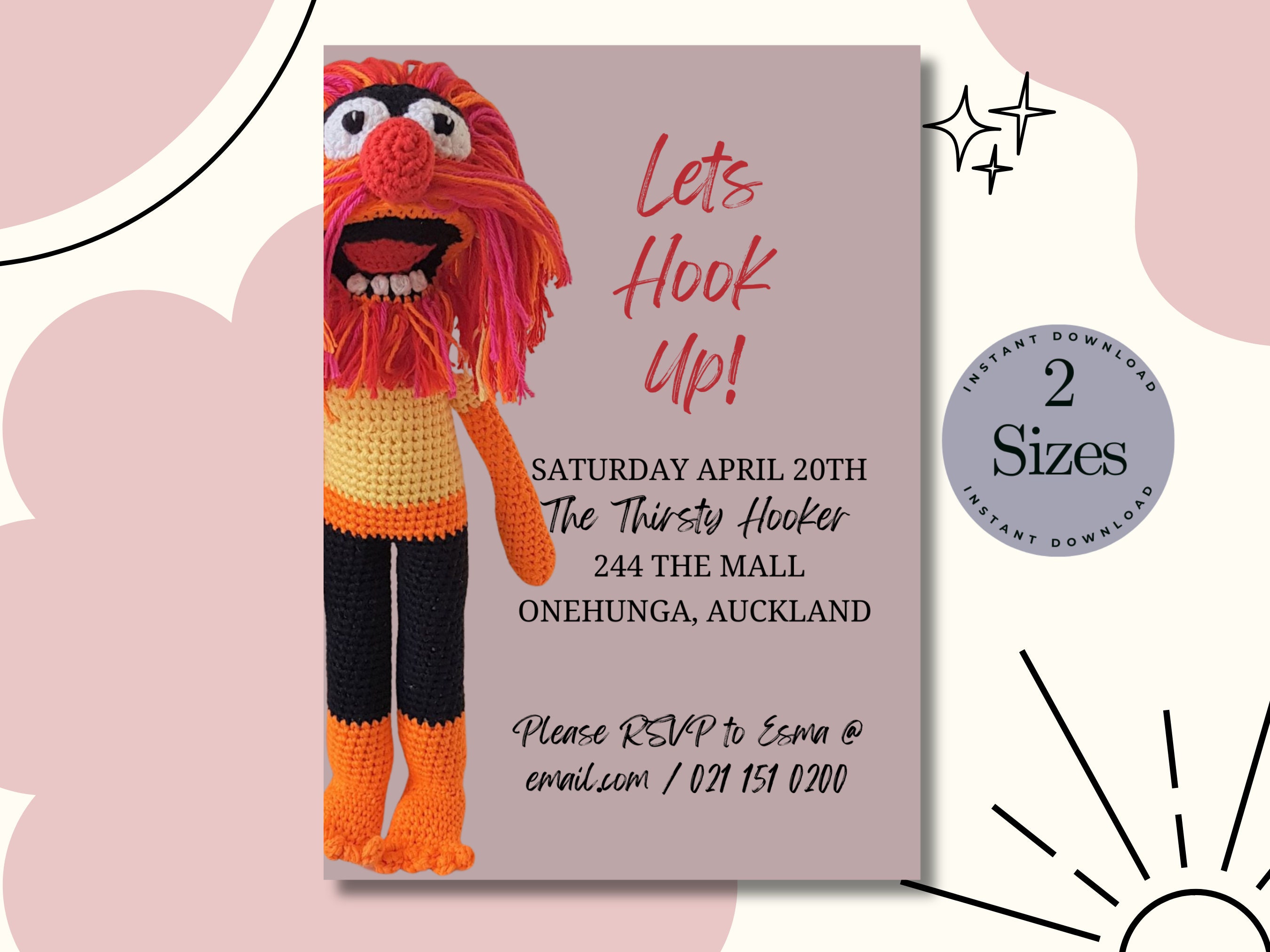 Crochet Party Invitation Template: DIY Printable (digital Download) - Etsy