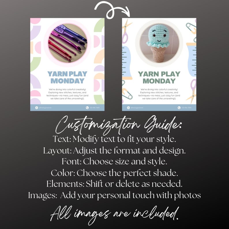 Crochet Business Instagram Post Templates: Editable Canva Designs ...