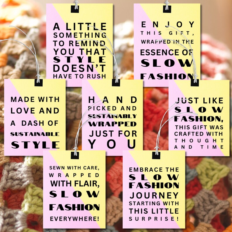 EDITABLE Slow Fashion Tags Printable Tags Eco Fashion Ethical Fashion ...
