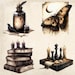 Dark Academia Clipart: Watercolor Gothic PNG Stickers (digital Download ...