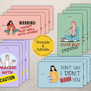 PRINTABLE + EDITABLE Sassy Crochet and Knitting Gift Tags, Funny Tag ...