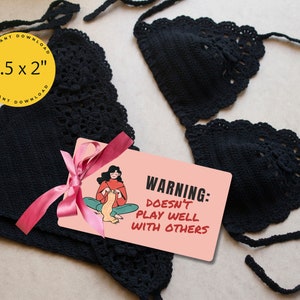 PRINTABLE + EDITABLE Sassy Crochet and Knitting Gift Tags, Funny Tag ...