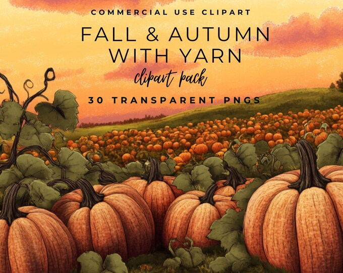 Watercolor Autumn Clipart Bundle: Cozy Fall PNG Graphics (commercial ...