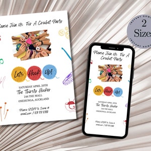Editable Crochet Party Invitation Template: Printable or Mobile ...