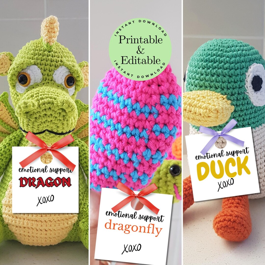 EDITABLE Emotional Support Tags, Emotional Support Gifts, Digital Pdf ...