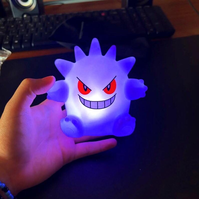 Anime Pokémon Night Light Gengar Lamp LED Model Toy Ornament Scary Room ...