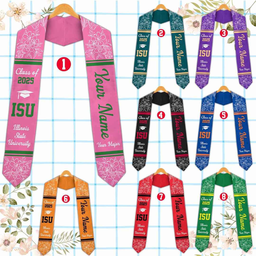 Custom Graduation Stole, Grad Sash, Class of 2025 Gift, Personalized ...
