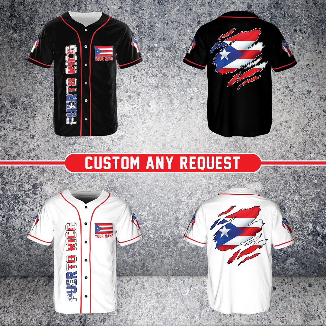 Personalized Puerto Rico Baseball Jersey, Custom Puerto Rico Baseball ...