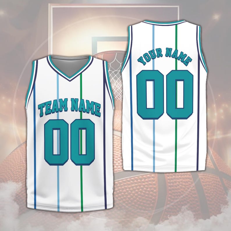 Personalized Stripe Basketball Jersey, Custom Name Matching Basketball ...