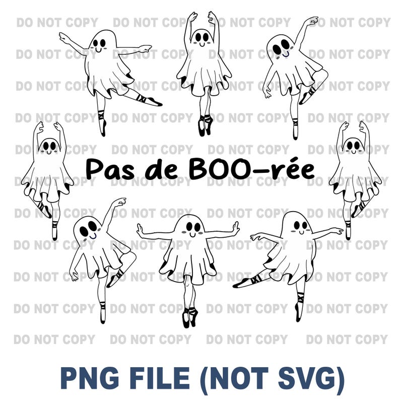 Pas De Boo-rée Halloween PNG, Cute Ballet Ghost Digital Download ...